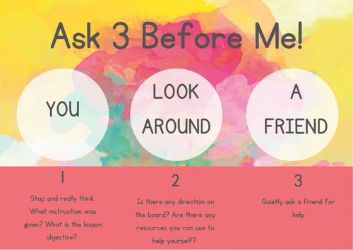 3 Before Me Poster - Classroom Management | Teaching Resources