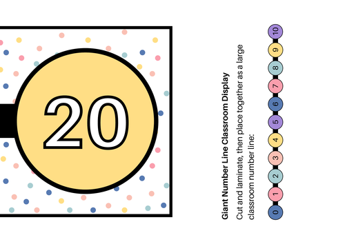 Giant polka dot number line 0 - 20 | Teaching Resources