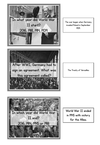 WW2 Quiz-Quiz Trade Cards | Teaching Resources