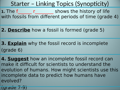 Edexcel CB4 SB4 Evidence for Human Evolution Complete Lesson - GCSE ...
