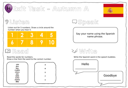 Spanish Year 3 End of Unit assessments | Teaching Resources