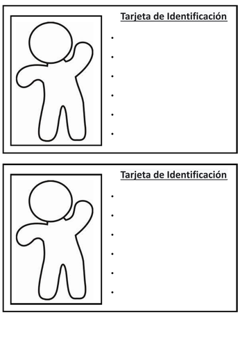 Spanish Identification Card | Teaching Resources