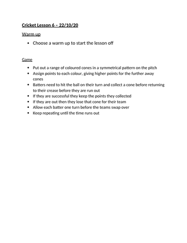 PE Cricket Lessons | Teaching Resources