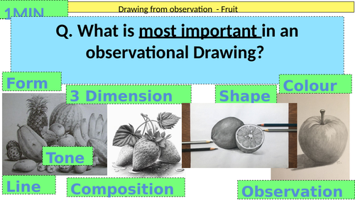 Fruit observational drawing lesson ks3 | Teaching Resources