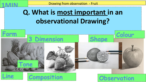 Fruit observational drawing lesson ks3 | Teaching Resources