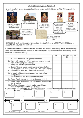 Intro to History KS3 skills lesson | Teaching Resources