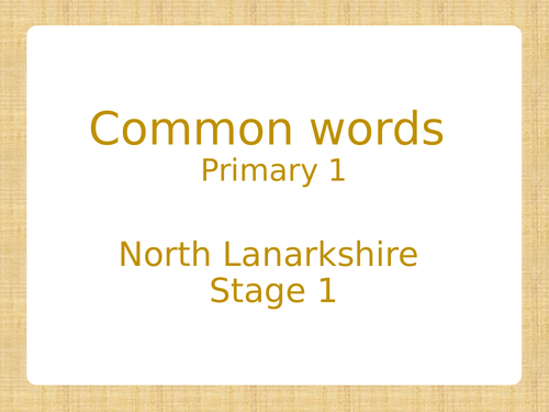 Common words - NL stage 1 | Teaching Resources