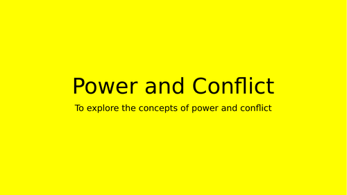 Power and Conflict scheme containing bespoke comparative mini unit ...