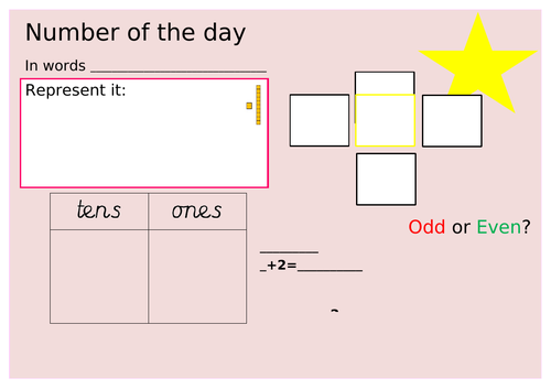 Number of the day differentiated sheet | Teaching Resources
