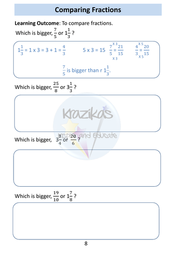 Fractions Workbook Level 1 Maths Functional Skills | Teaching Resources