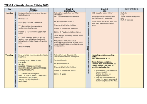 Planner - Weekly | Teaching Resources