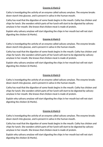 AQA GCSE Biology B3.04 Catalysts and Enzymes | Teaching Resources