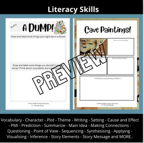 STIG OF THE DUMP by Clive King NOVEL STUDY and Reading Comprehension ...