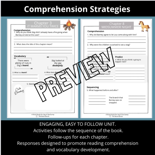 STIG OF THE DUMP by Clive King NOVEL STUDY and Reading Comprehension ...