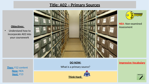 AQA History NEA Lessons 1-10 | Teaching Resources