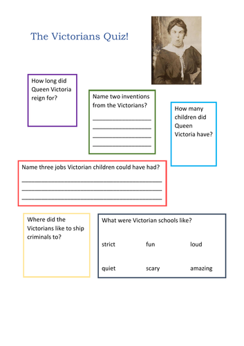 Victorians Quiz | Teaching Resources