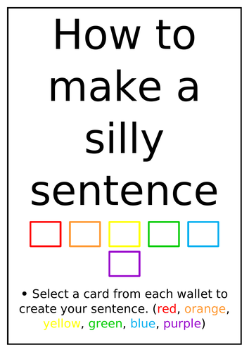 Silly Sentence game | Teaching Resources