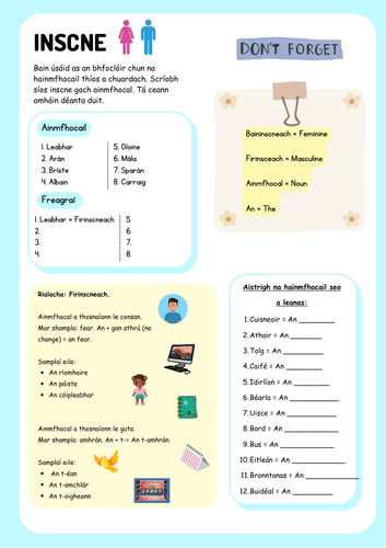 Inscne: Firinscneach | Teaching Resources