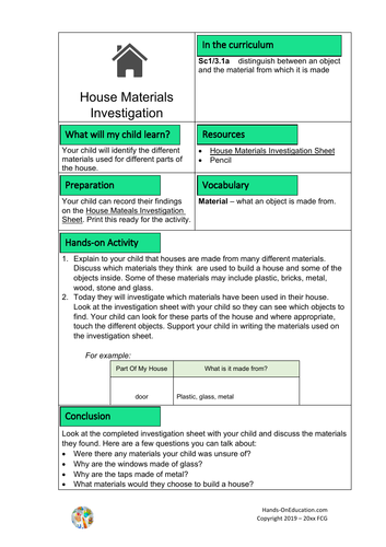 KS1 Building Houses Bundle | Hands-On Education | Teaching Resources