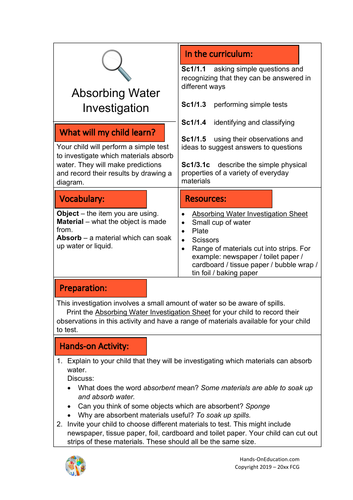 KS1 Material Investigations: One Bundle | Hands-On Education | Teaching ...