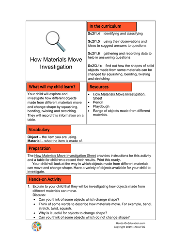 KS1 Material Investigations: Two Bundle | Hands-On Education | Teaching ...