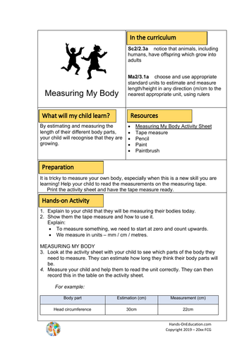 KS1 My Healthy Body Bundle | Hands-On Education | Teaching Resources