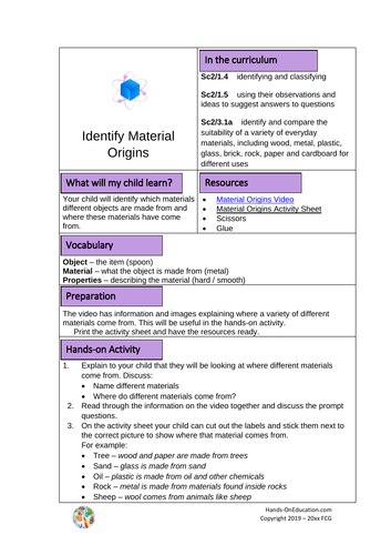 KS1 Properties of Materials Bundle | Hands-On Education | Teaching ...