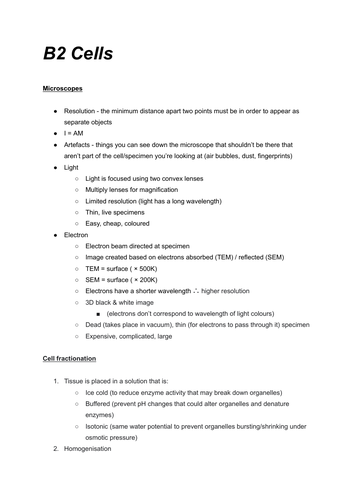 FULL ALEVEL BIOLOGY AQA A* NOTES | Teaching Resources