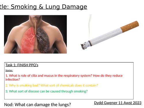 Lesson 4: Smoking & Lung Damage (WJEC 1.2 - Respiration & The ...