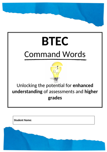 BTEC Command Words | Teaching Resources