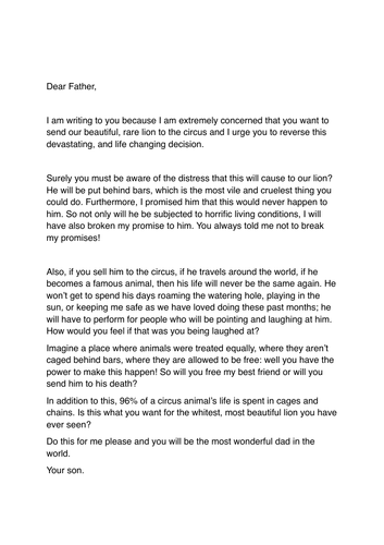 Persuasive Letter WAGOLL | Teaching Resources