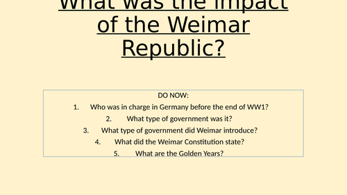 Weimar Germany | Teaching Resources
