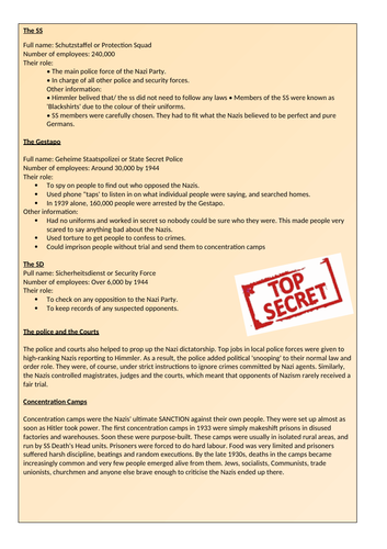 Nazi Germany - police state | Teaching Resources