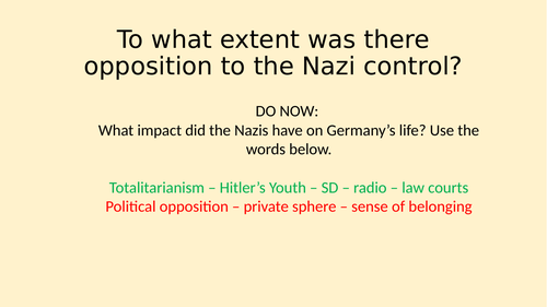 Nazi Germany - Opposition | Teaching Resources