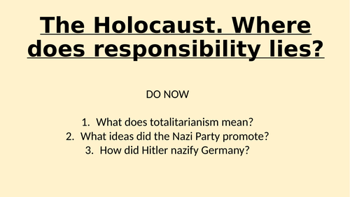 Holocaust - overview lesson | Teaching Resources