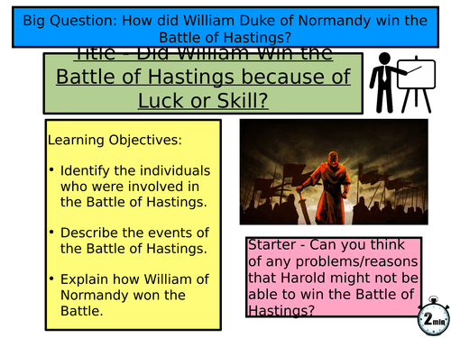 The Battle of Hastings 1066 - KS3 History Normans | Teaching Resources