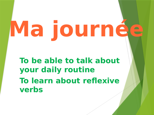 French daily routine using reflexive verbs in present tense, la routine ...