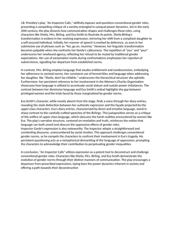 Inspector calls Grade 9 essay | Teaching Resources Inspector calls Grade 9 essay | Teaching Resources