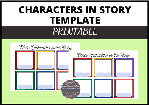 Characters in Story Template/ELA/Narrative Writing | Teaching Resources