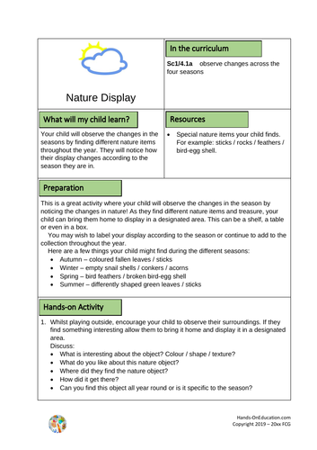 Free KS1 Seasons Bundle | Hands-On Education | Teaching Resources