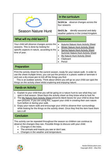 Free KS1 Seasons Bundle | Hands-On Education | Teaching Resources