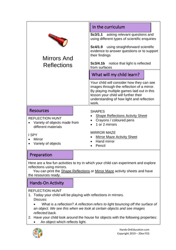 KS2 Light, Shadows & Reflections Bundle | Hands-On Education | Teaching ...