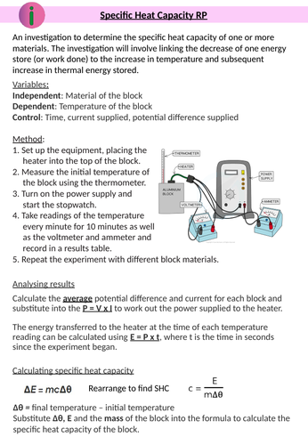 Specific Heat Capacity Required Practical | Teaching Resources