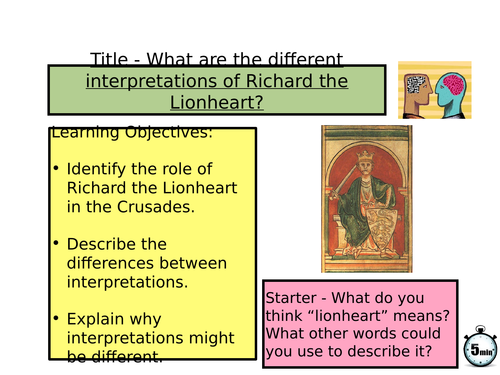 Richard the Lionheart - KS3 Medieval England | Teaching Resources