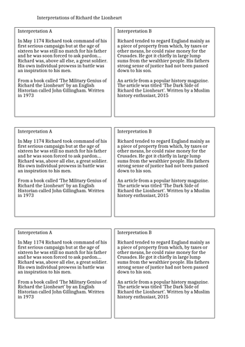 Richard the Lionheart - KS3 Medieval England | Teaching Resources