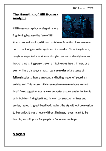The Haunting of Hill House Lessons | Teaching Resources