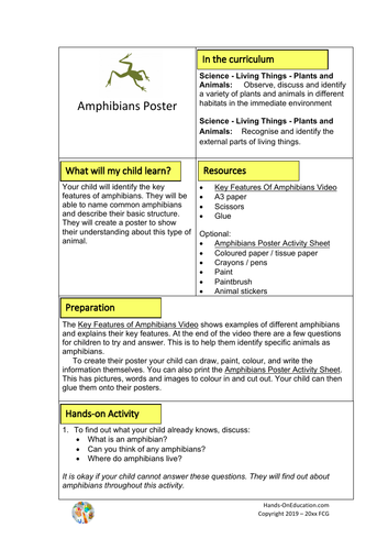 Amphibians Activities | Senior Infants Bundle | Hands-On Education ...