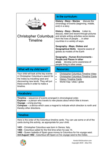 Christopher Columbus Activities | Senior Infants Bundle | Hands-On ...