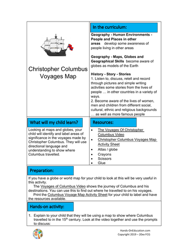 Christopher Columbus Activities | Senior Infants Bundle | Hands-On ...