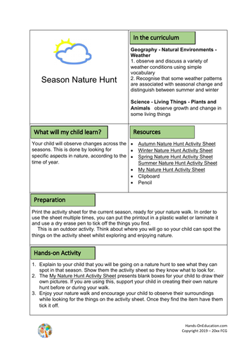 Seasons Activities | Free Senior Infants Bundle | Hands-On Education ...